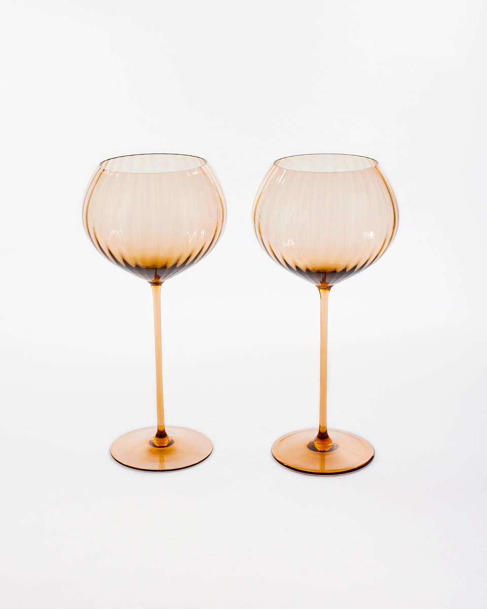 Gorman Red Wine Balloon Set 2pc | Amber – Maison de Carine