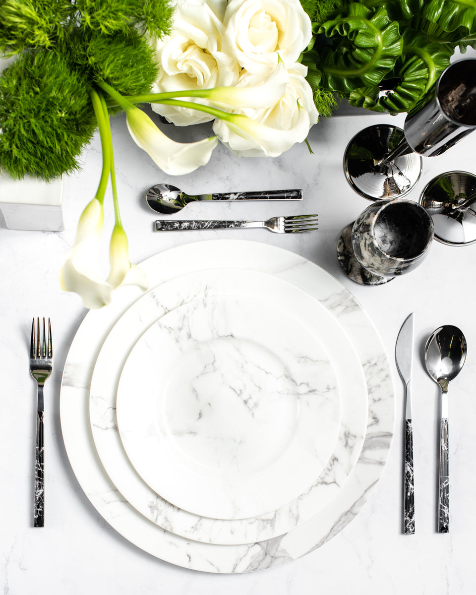 Soft Marble Dinner Plate | Set of 3 – Maison de Carine