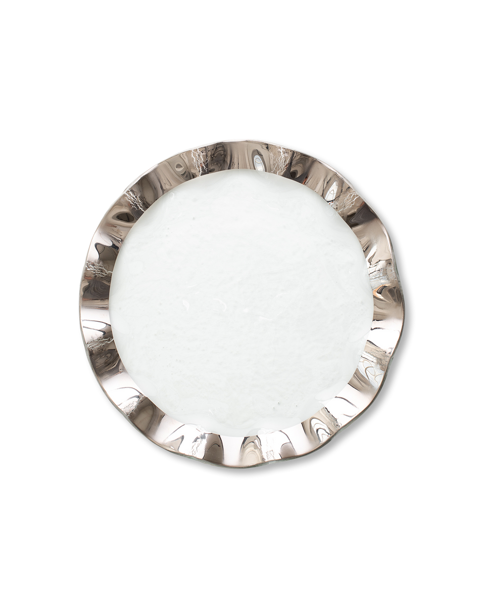 Ruffle Dinner Plate | Platinum – Maison de Carine
